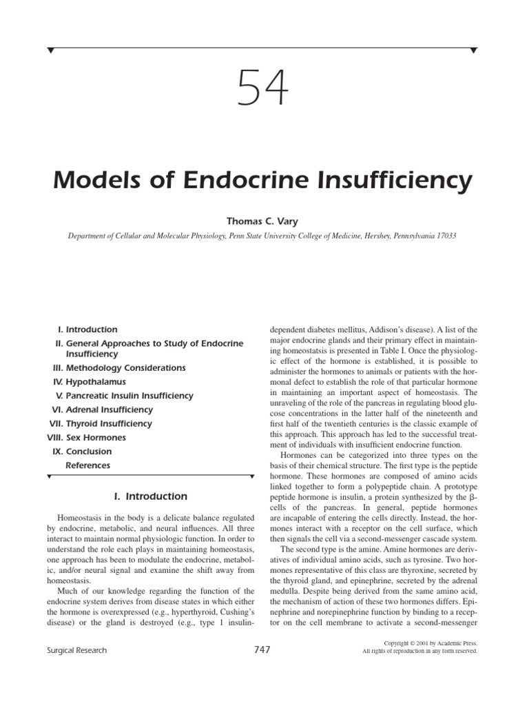 54 Models of Endocrine Insufficiency 2001 Surgical Research | PDF ...
