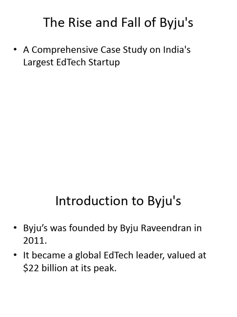 Rise and Fall of Byjus Presentation | PDF