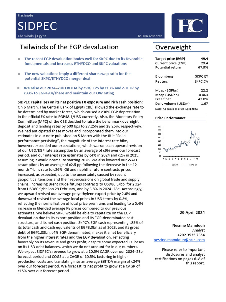 SIDPEC EGP Devaluation Impact Analysis | PDF | Securities (Finance ...