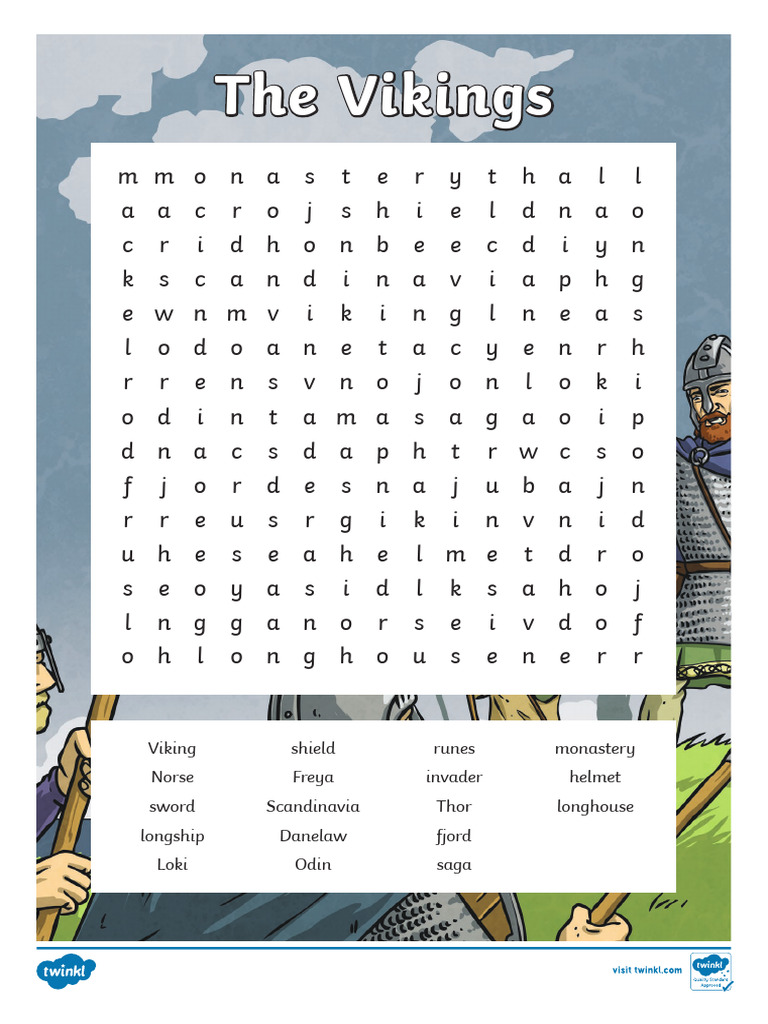 Cfe2 t 080 Vikings Word Search Ver 4 | PDF | Vikings | Thor