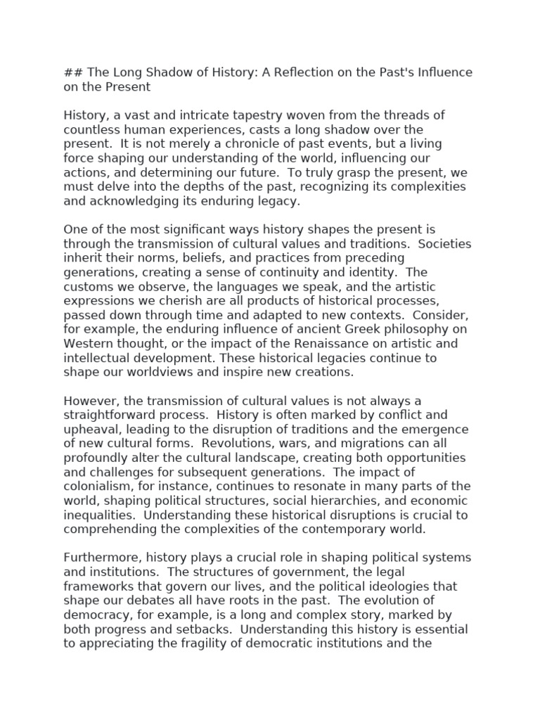 The Long Shadow of History | PDF | Traditions | Social Psychology