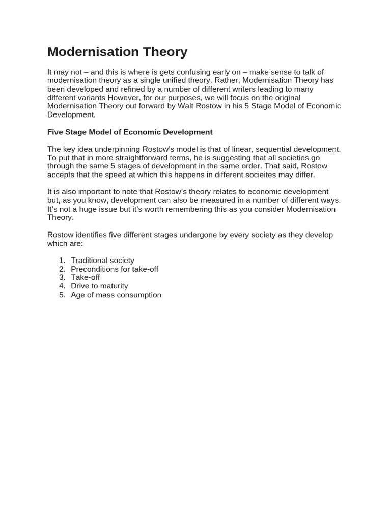 Modernisation Theory | PDF | Modernization Theory | Infrastructure
