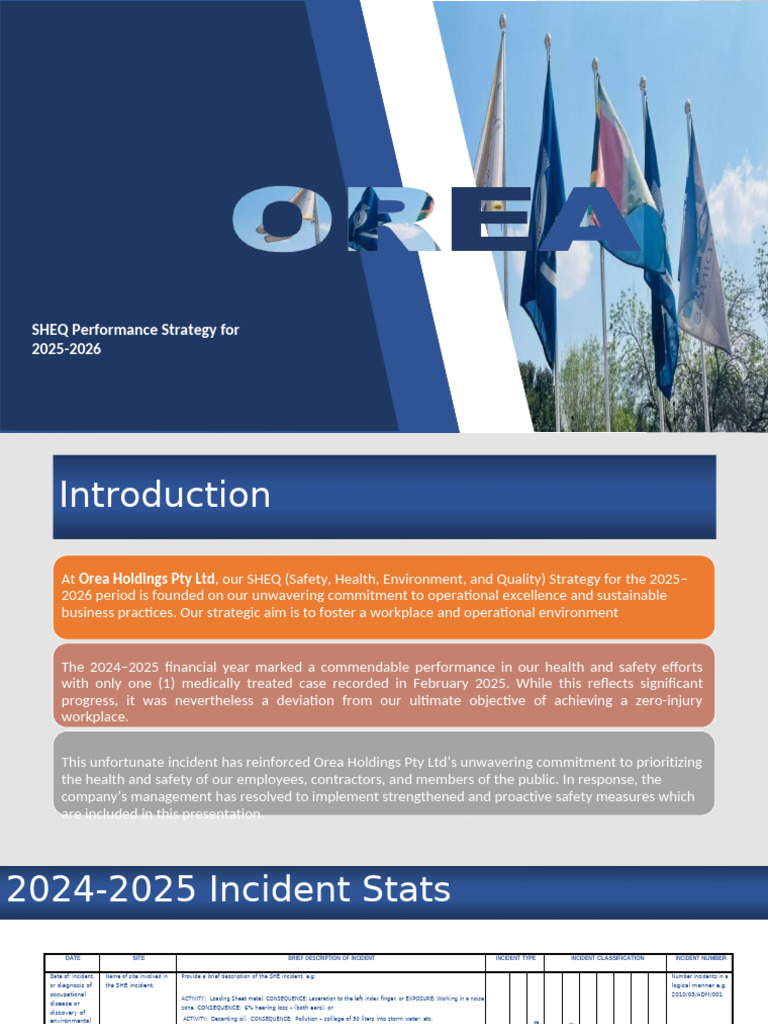 Orea Holdings SHEQ Strategy 2025-2026 | PDF | Occupational Safety And ...