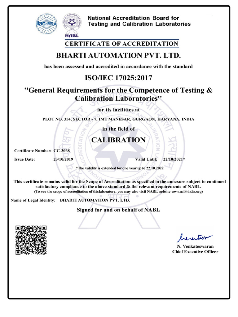 ISO/IEC 17025 Accreditation for Calibration | PDF