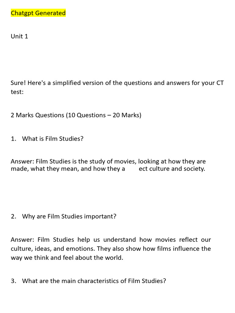 Jadavpur University Film Studies 2018 Exam | PDF | Cinematography ...