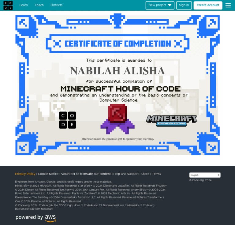 Hour of Code Certificate Information | PDF