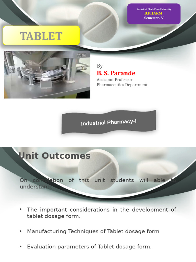 Tablet Dosage Form Development Guide | PDF | Tablet (Pharmacy)