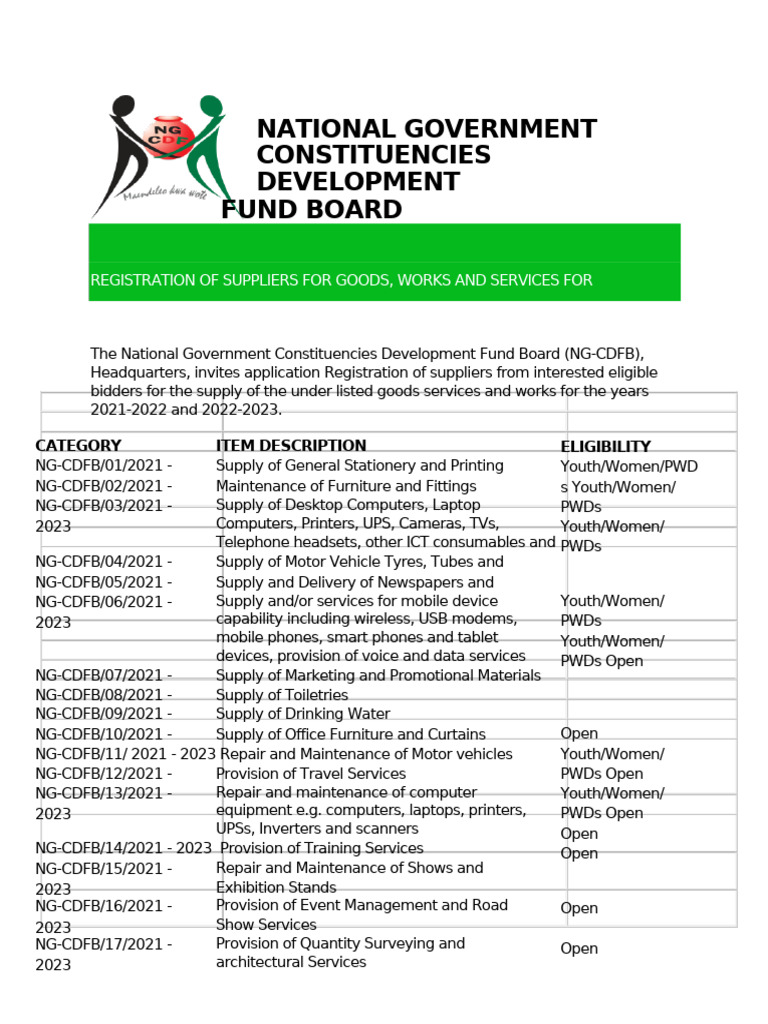 Registration of Supplier Advert 2021 2023 2 | PDF | Computer Network ...