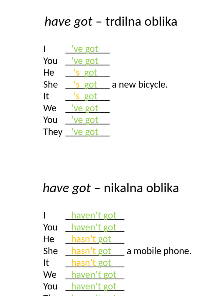 Have Got | PDF