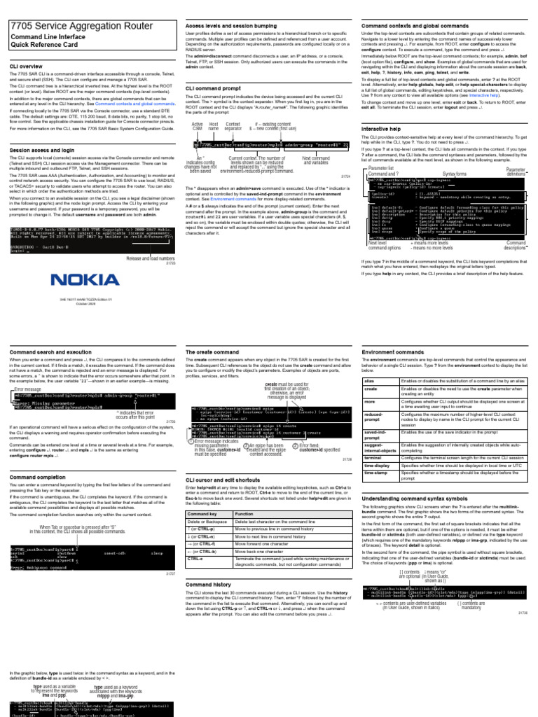 7705 SAR CLI Overview and Commands | PDF | Command Line Interface ...