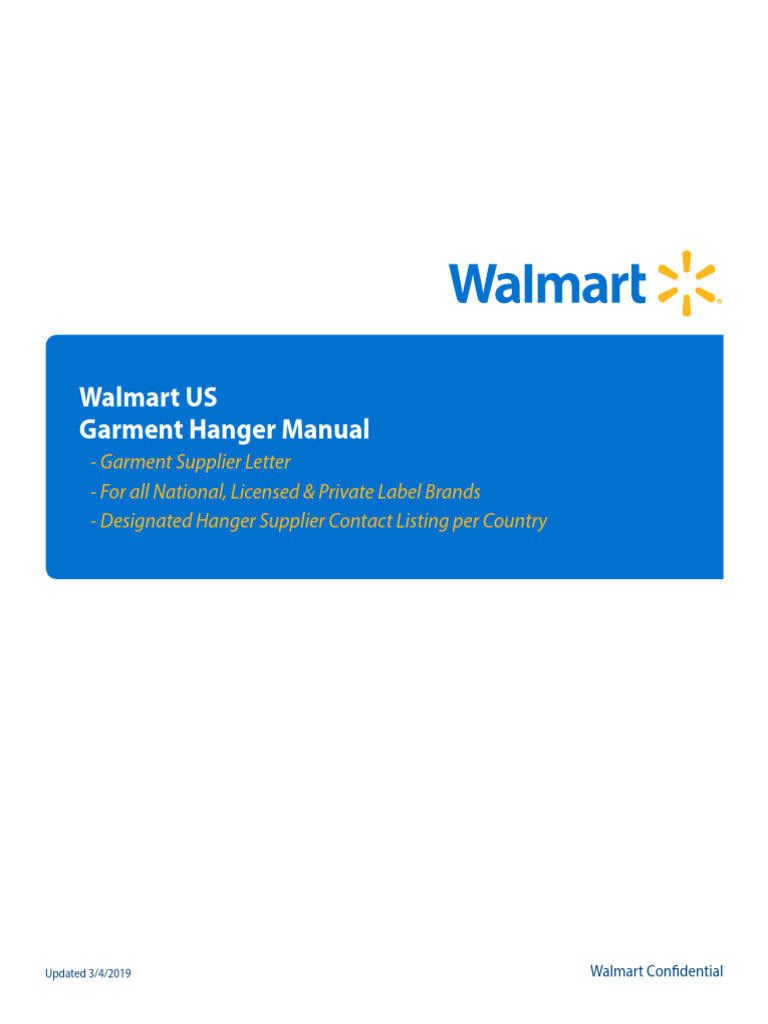 Walmart Garment Hanger Guidelines | PDF | Walmart | Supply Chain