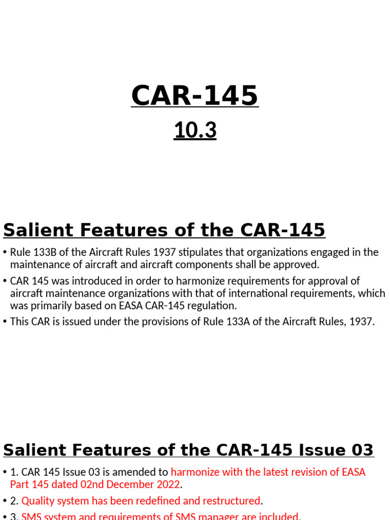 CAR-145 Maintenance Regulations Overview | PDF | Nondestructive Testing ...