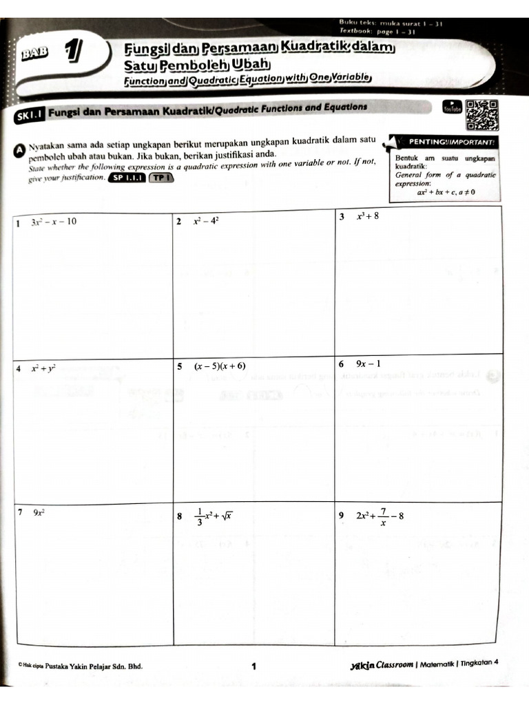 Bab 1 t4 Math Latihan | PDF