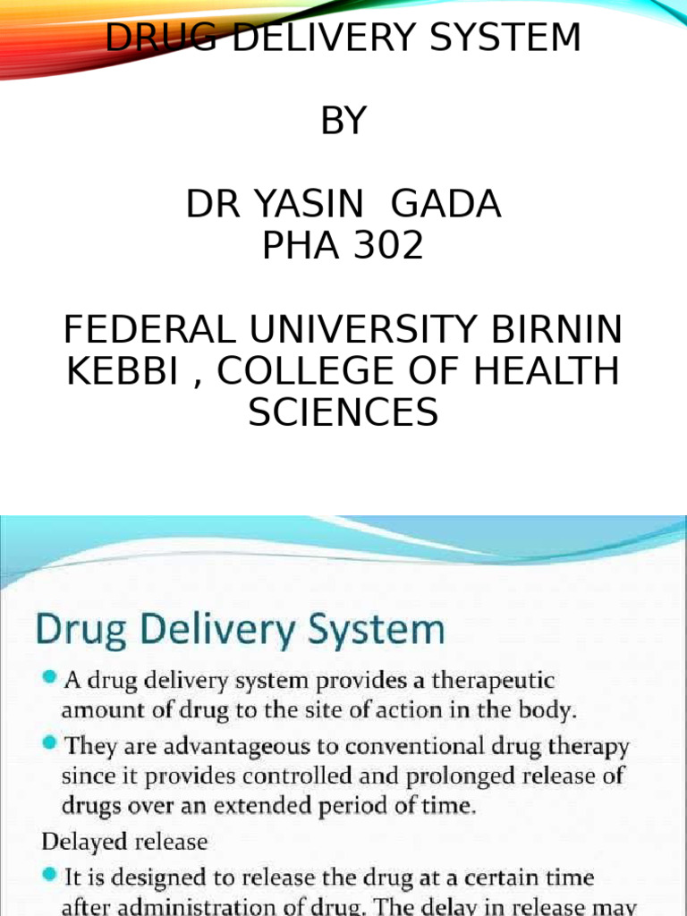 Drug Delivery System | PDF