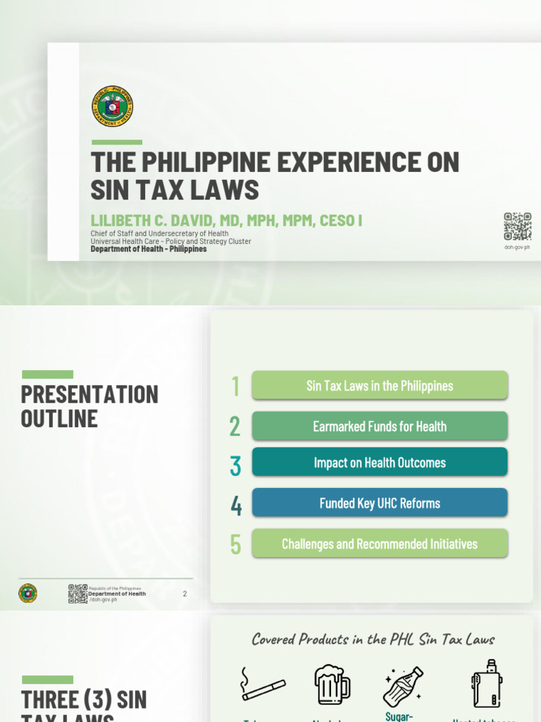 Philippine Sin Tax Law Overview | PDF | Taxes | Policy