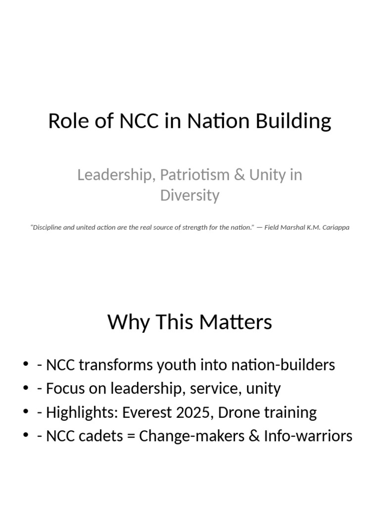NCC Nation Building Quotes Slides | PDF
