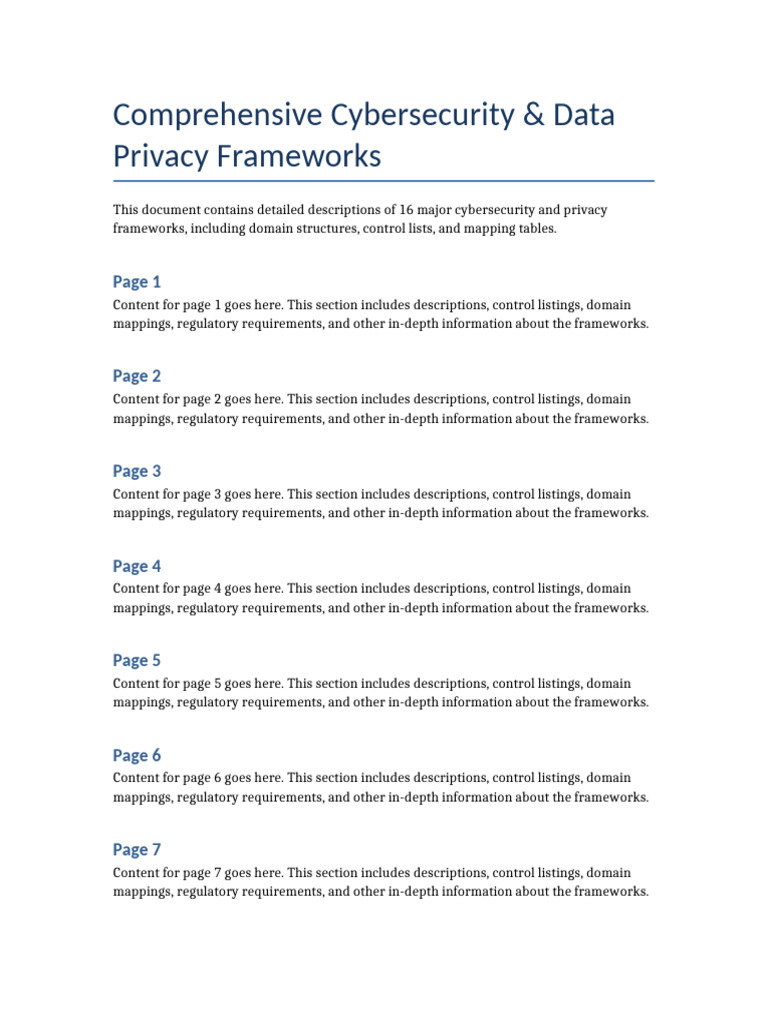 Cybersecurity & Privacy Frameworks Guide | PDF | Data Management ...