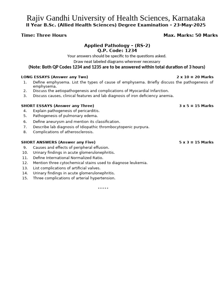 Allied - 1234 - Sec. A-Applied Pathology Sec.b-Applied Microbiology ...