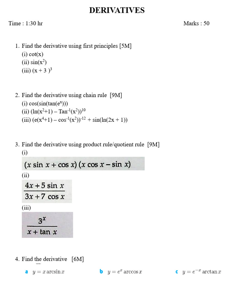 Derivatives Test Overview | PDF