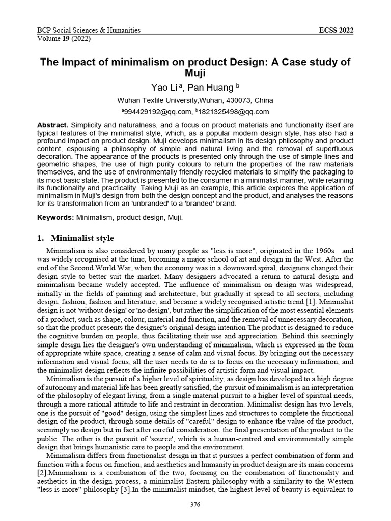 The Impact of Minimalism on Product Design a Case Study of Muji | PDF | Minimalism