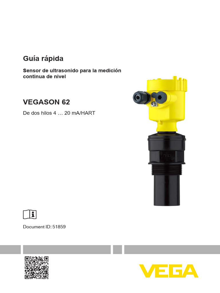 Guía rápida VEGASON 62: Sensor de nivel | PDF | Sensor