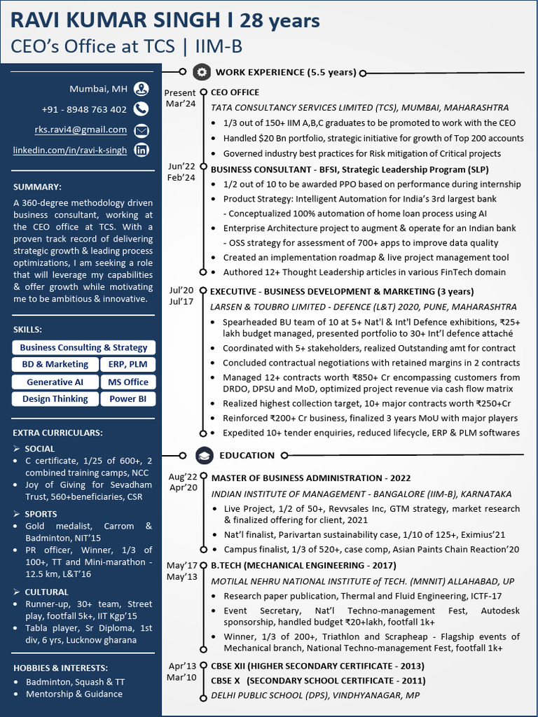 Resume Ravi Kumar Singh 2024 | PDF | Business