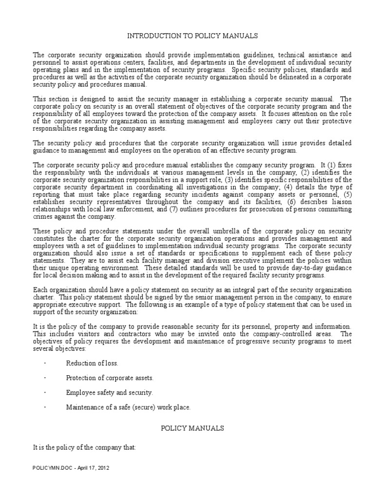 Intro Policymn | PDF | Policy | Security