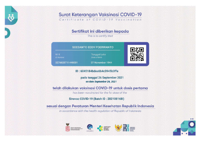 Surat Keterangan Vaksin | PDF