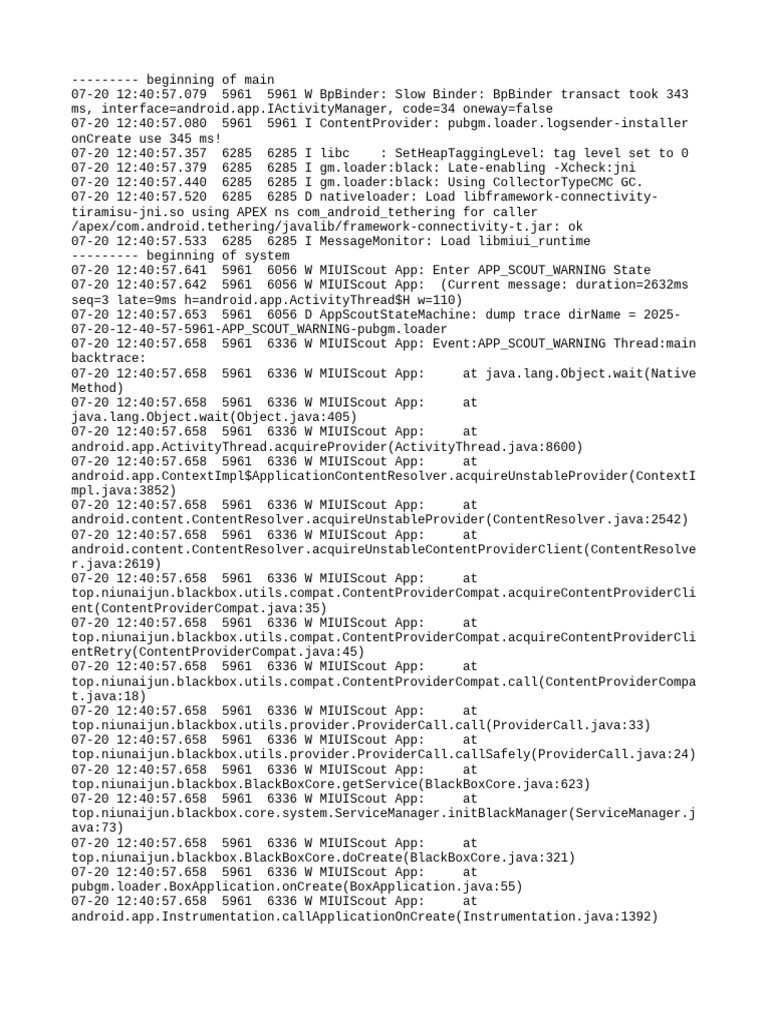 Pubgm - Loader Logcat | PDF | Java (Programming Language) | Android (Operating System)