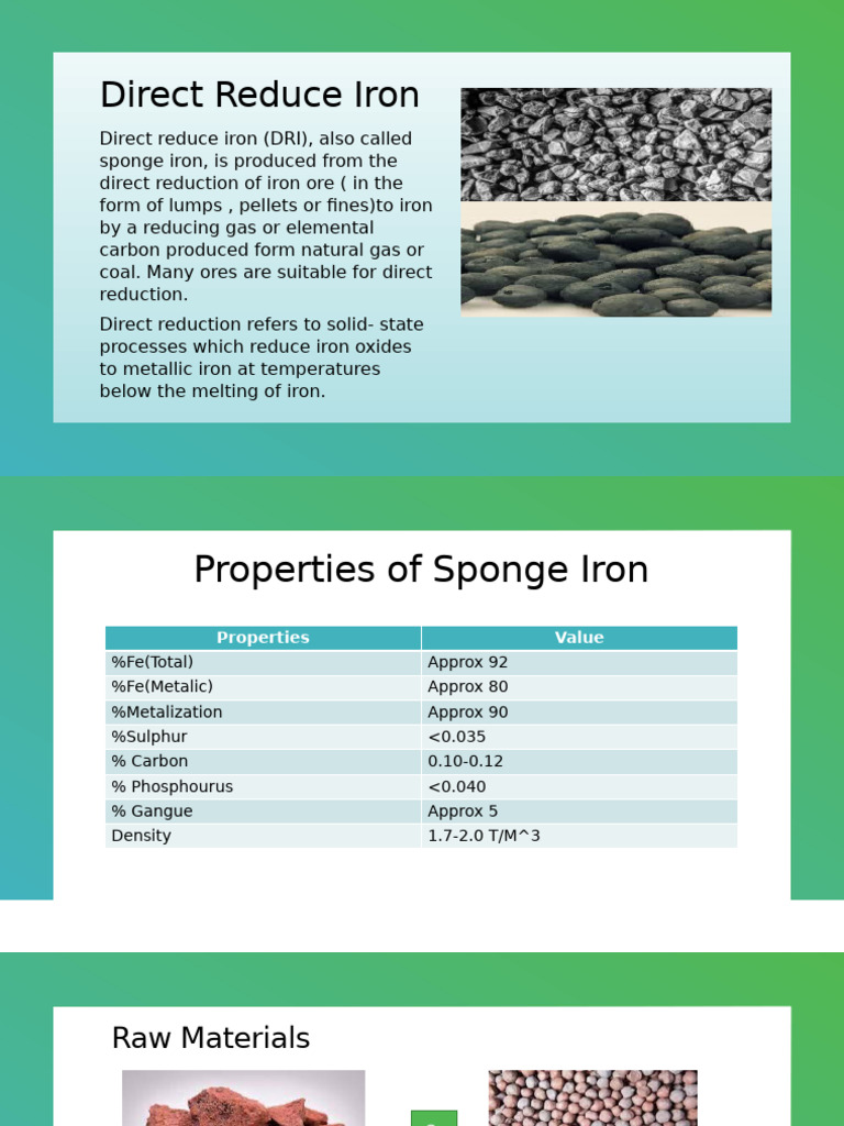 DRI Process and Applications in Steelmaking | PDF | Iron | Atoms