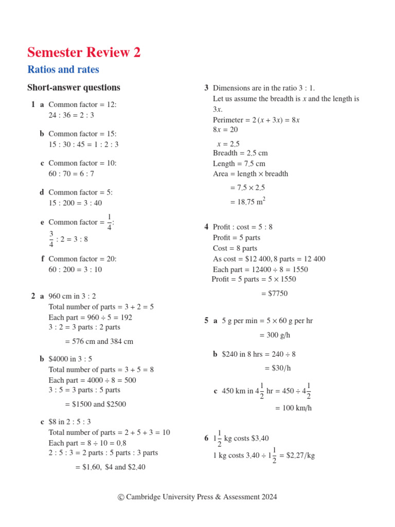 Semester Review: Ratios, Equations, and Statistics | PDF | Quartile ...