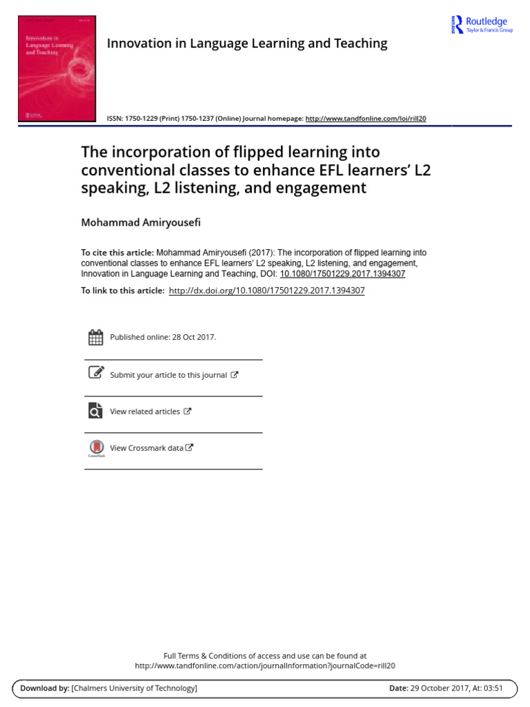 Flipped Learning in EFL Classes | PDF | Learning | Cognition