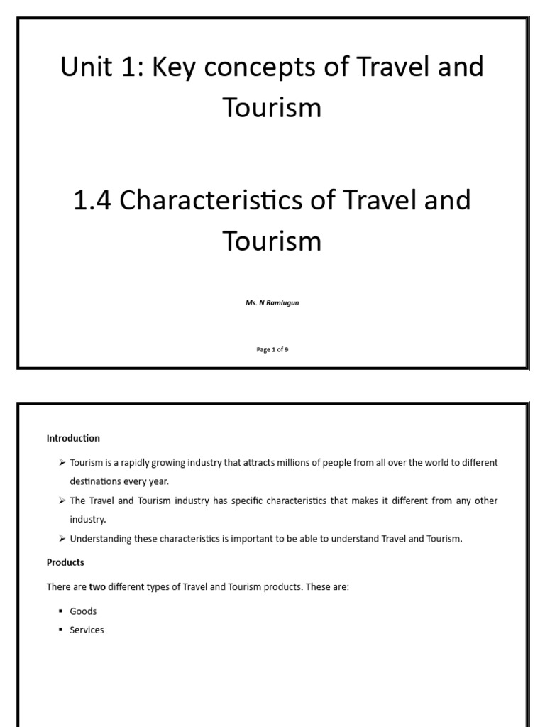 Characteristics of Travel and Tourism | PDF | Tourism | Goods