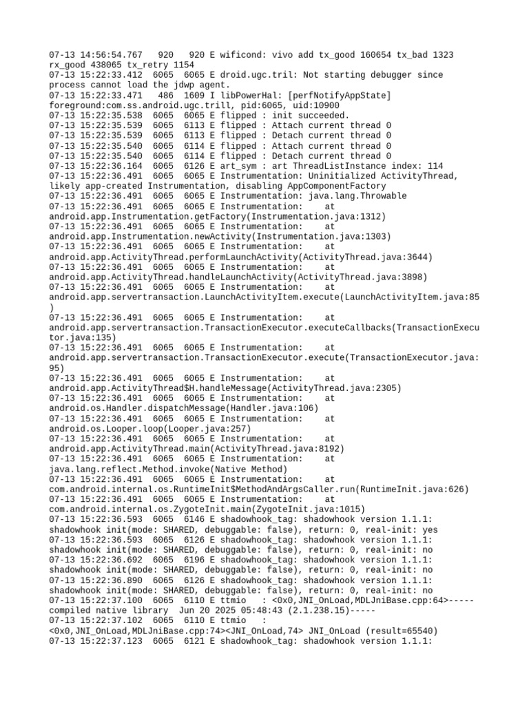 Android App Debugging Errors Log | PDF | Object Oriented Programming ...