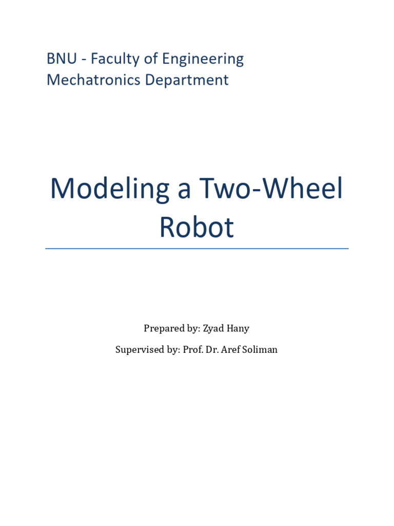 Modeling A Two-Wheel Robot | PDF | Kinematics | Force