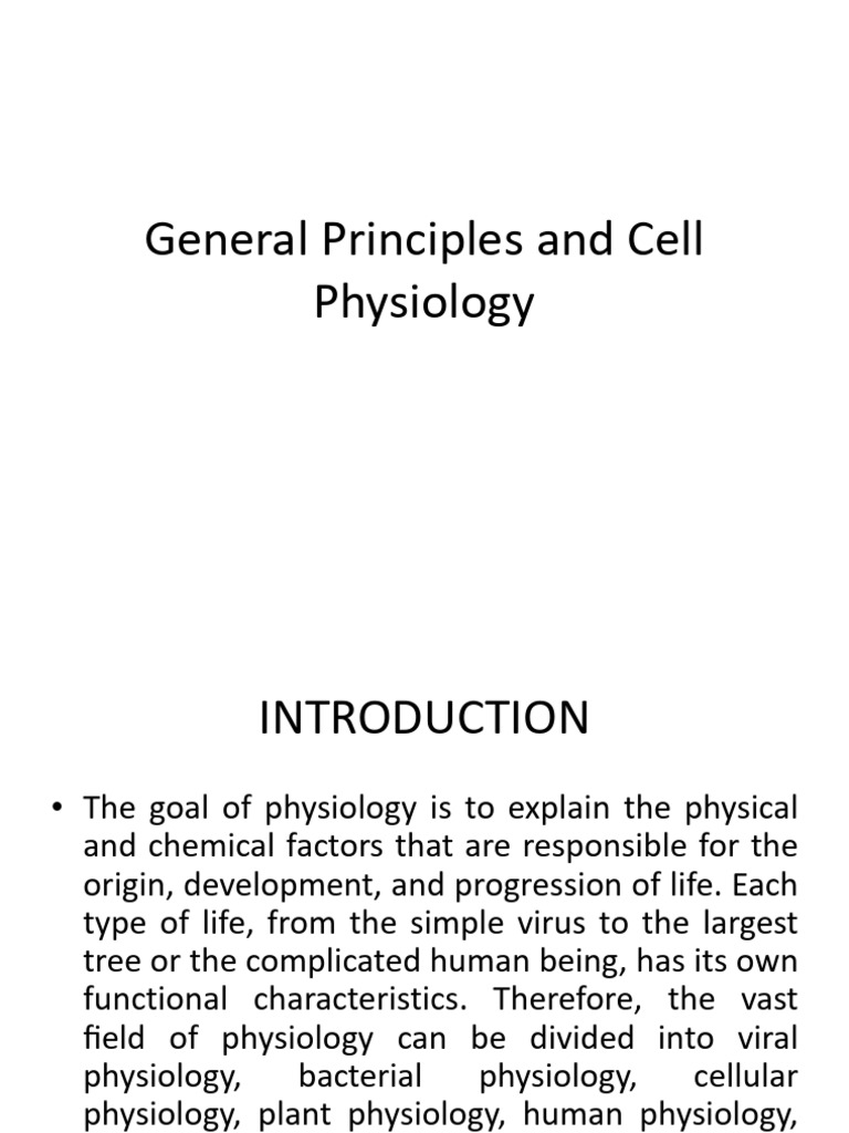 General Principles Physiology A | PDF | Homeostasis | Human Body