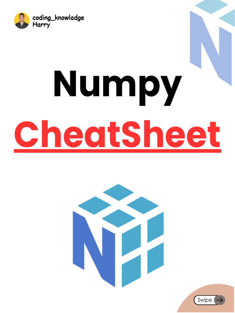 Numpy CheatSheet | PDF | Matrix (Mathematics) | Matrix Theory