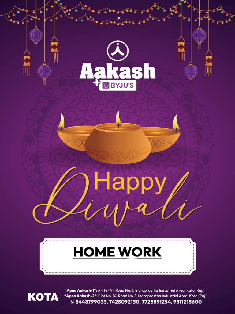 Diwali Chemistry Homework for Class 11 | PDF | Chemical Equilibrium ...