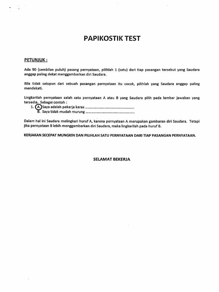 Papikostik Test | PDF