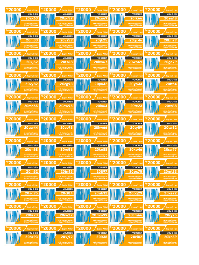 Voucher Wifi 20000 Rp - 7 Days Valid | PDF