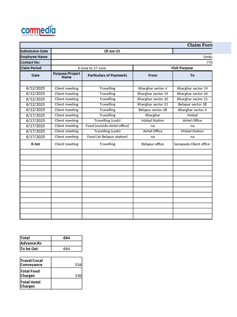 Employee Claim Format & Numbering System | PDF