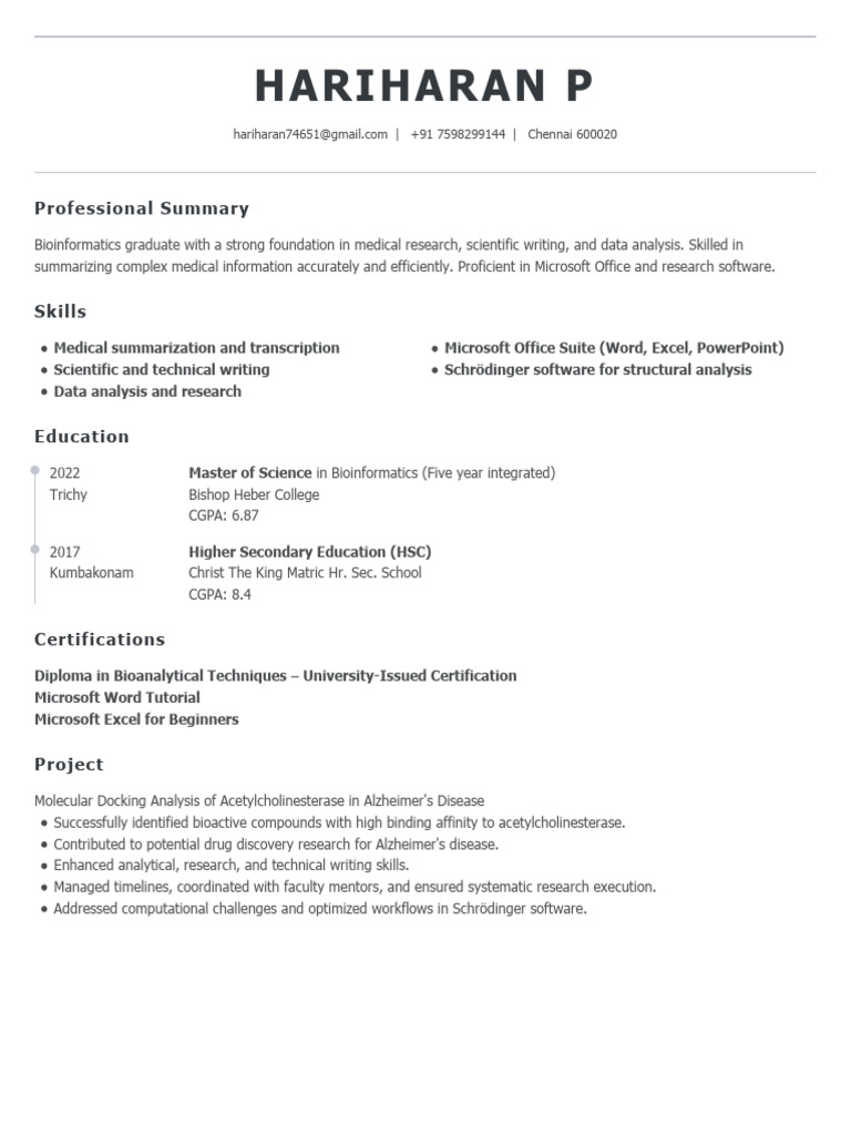 Hariharan Resume | PDF