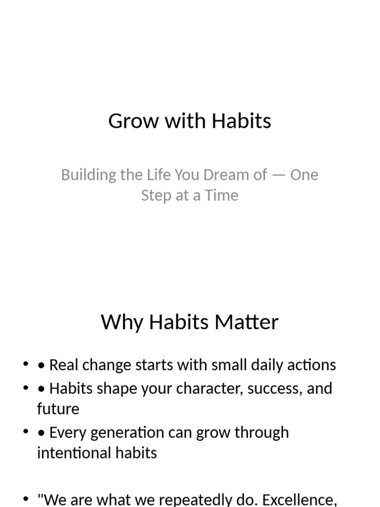 Mastering Growth Through Daily Habits | PDF