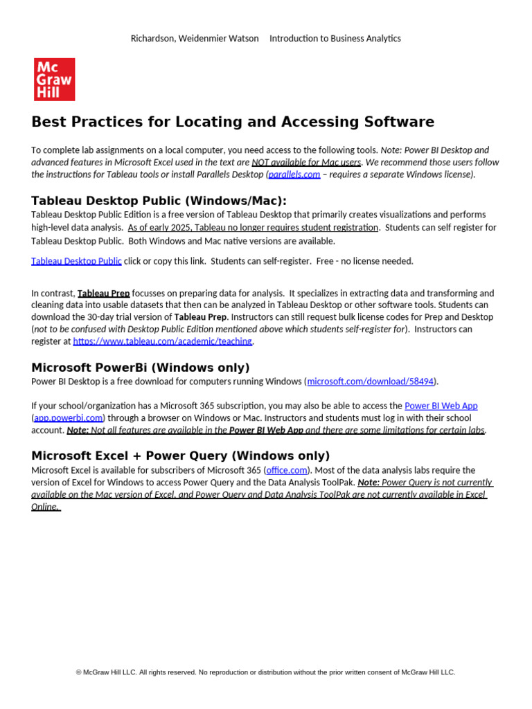 Richardson IBA 1e Accessing Software 2 | PDF | Application Software | Microsoft Excel