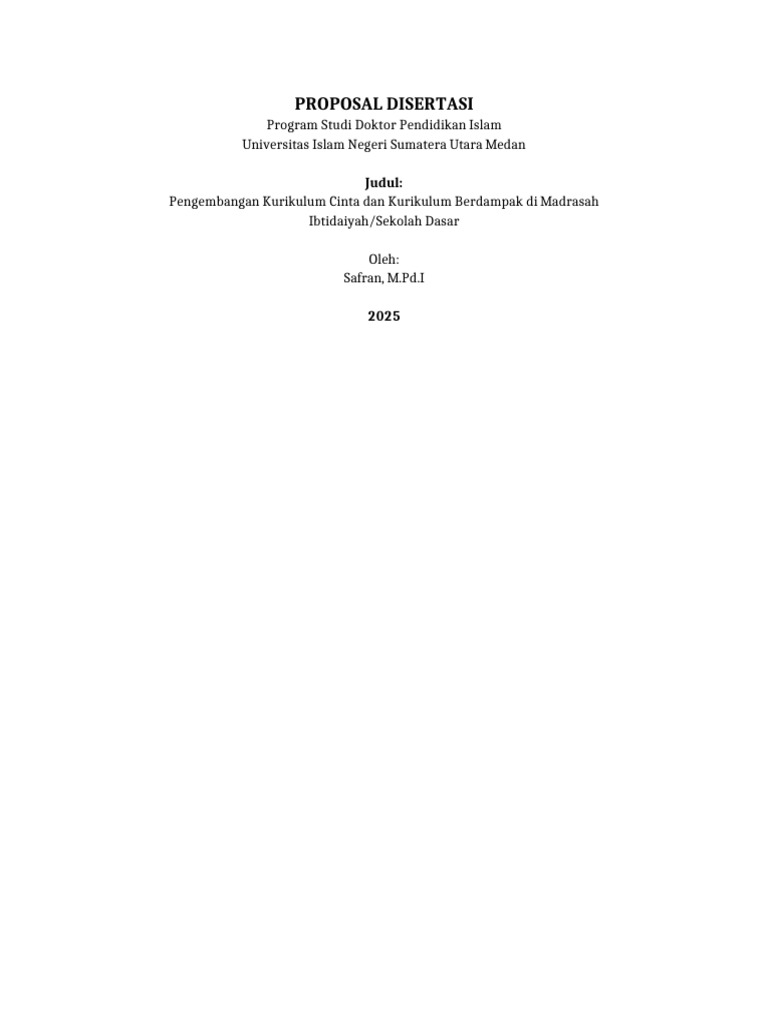 Proposal Disertasi Dengan Cover | PDF