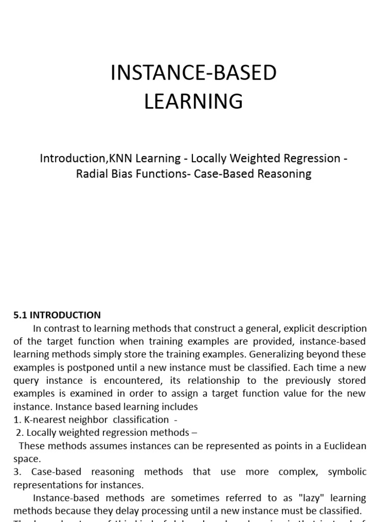 Instance-Based Learning Techniques | PDF | Normal Distribution ...