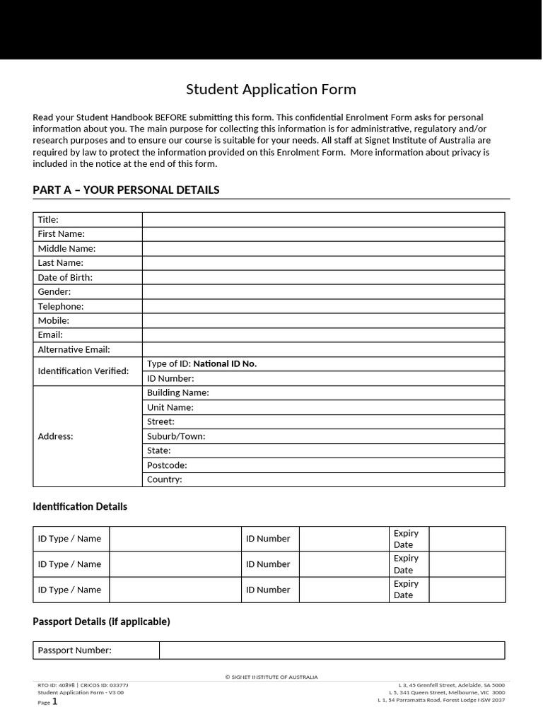 Signet Institute Application Form 2026 | PDF | Diploma | Vocational ...