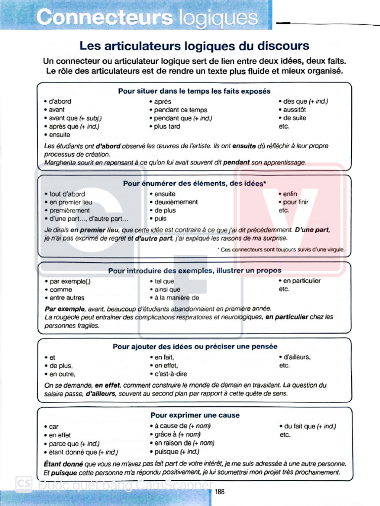 DELF B2 - Connecteurs Logiques | PDF