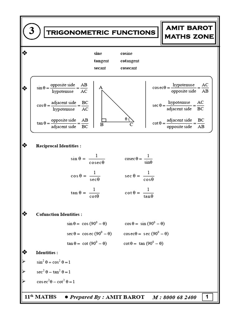 Trigonometry (Chapter 3) | PDF | Trigonometric Functions | Special ...