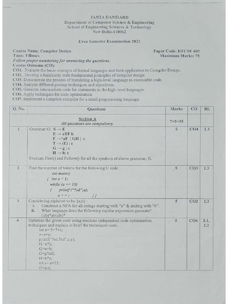 6th Semester Question Papers | PDF